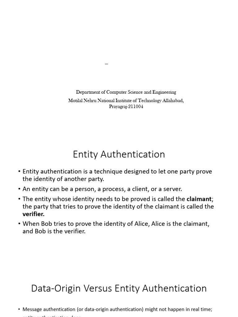 Lecture 17 - Entity Authentication | PDF | Password | Personal Identification Number