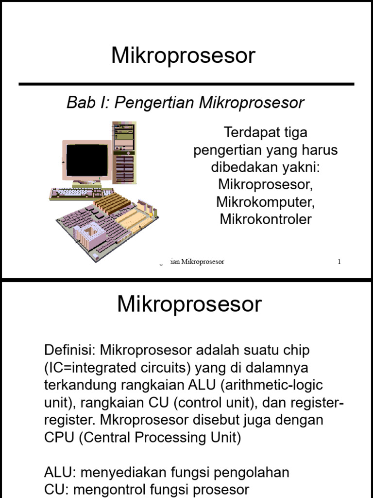 Jenis dan Pengertian Mikroprosesor | PDF