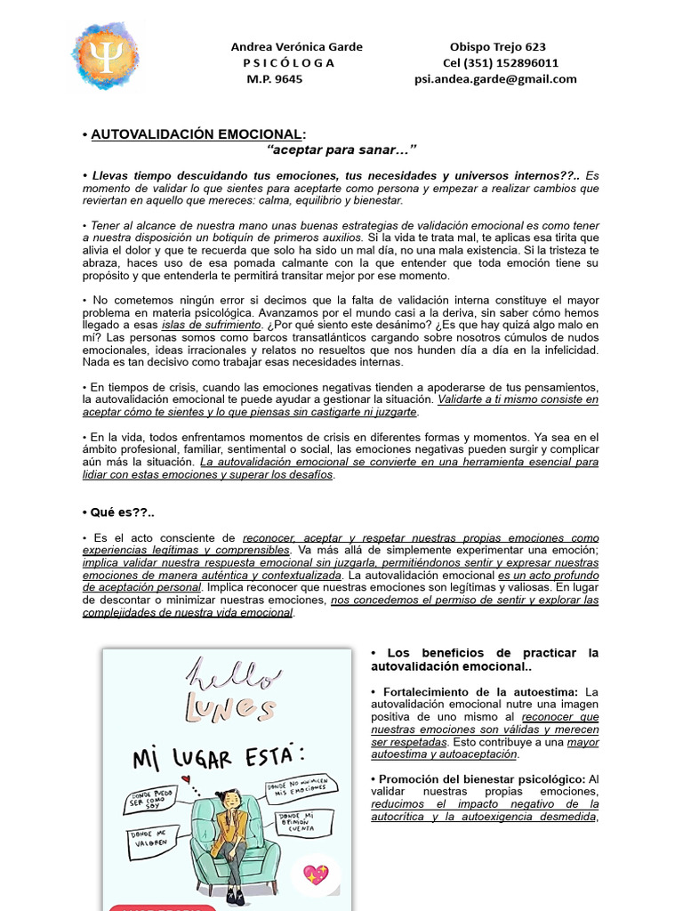 Validación | PDF | Las emociones | Autoestima