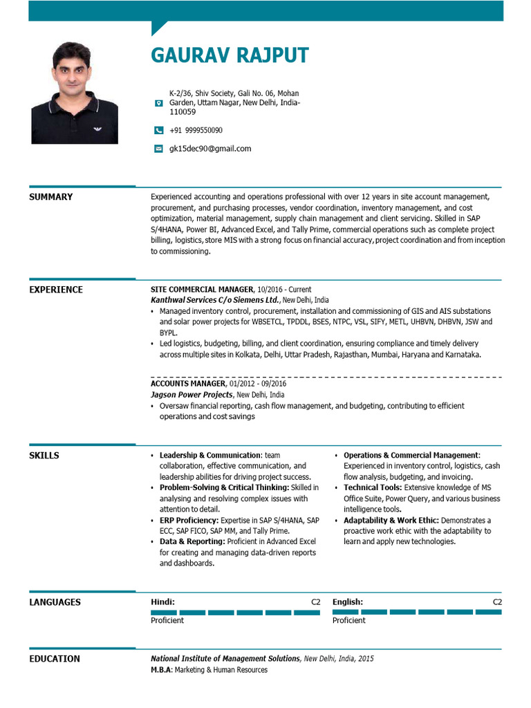 Gaurav Rajput CV 28.11.2024 SCM | PDF | Supply Chain Management ...