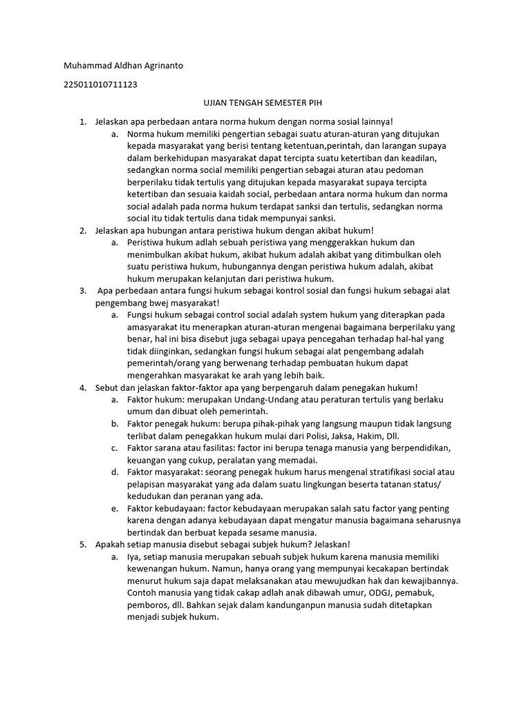 Muhammad Aldhan Agrinanto - UTS PIH | PDF