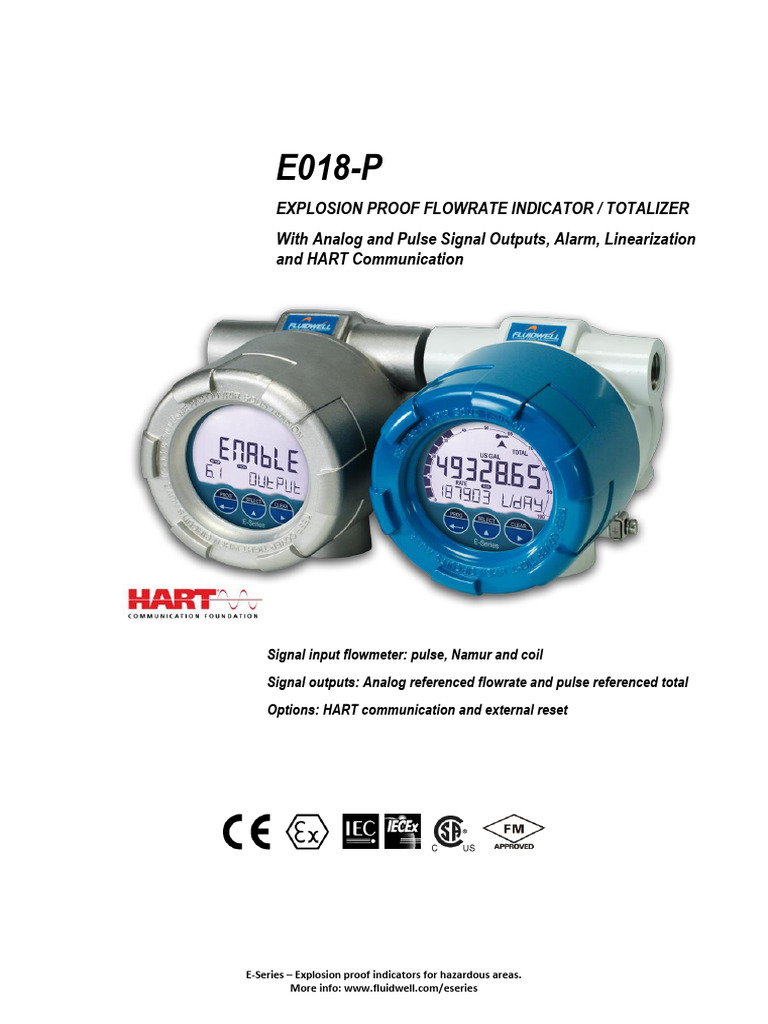 Explosion Proof Flowrate Indicator / Totalizer With Analog and Pulse ...