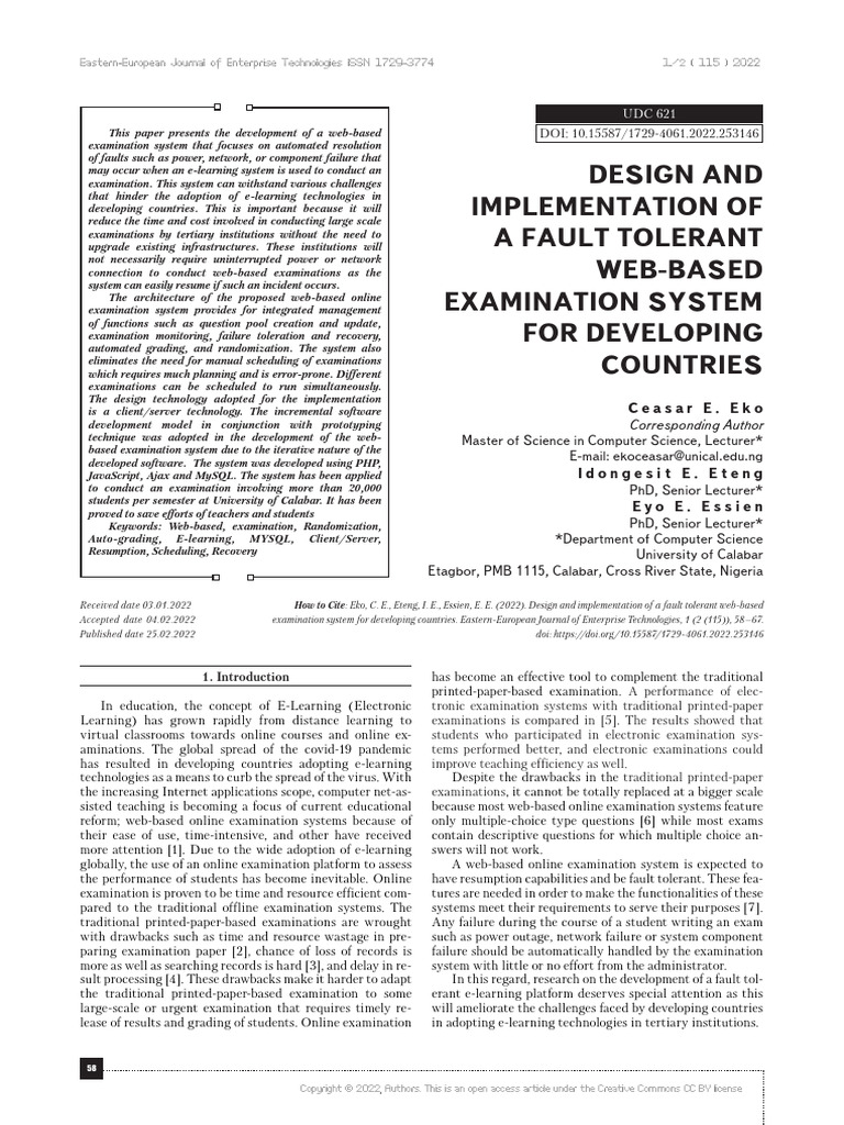 Design and Implementation of A Fault Tol 24791561 | PDF | Web ...