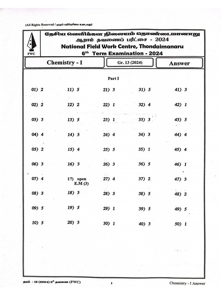 2024-6th Chemistry Scheme | PDF