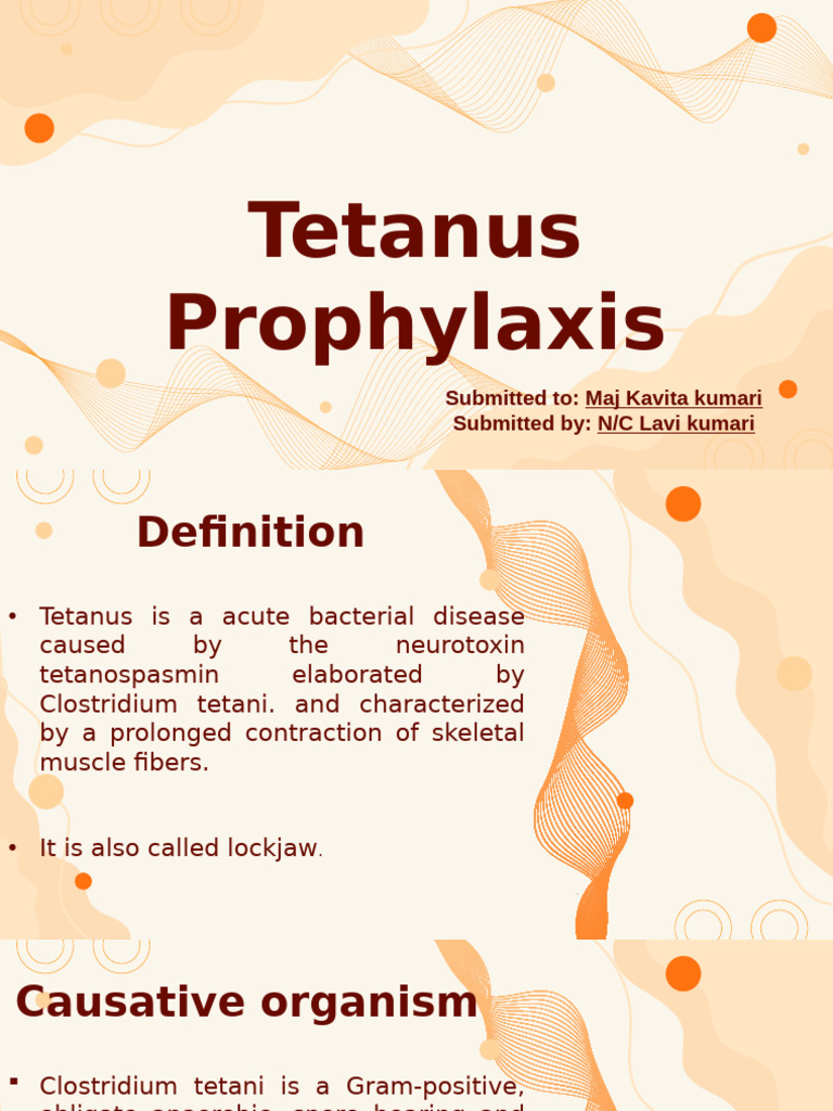 Tetanus Prophylaxis and Treatment Guide | PDF | Medical Specialties ...