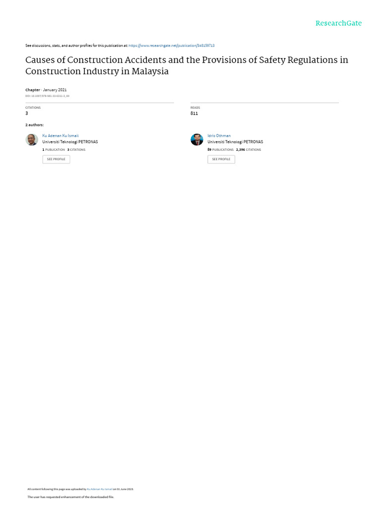 Causes of Construction Accidents and The Provisions of Safety ...