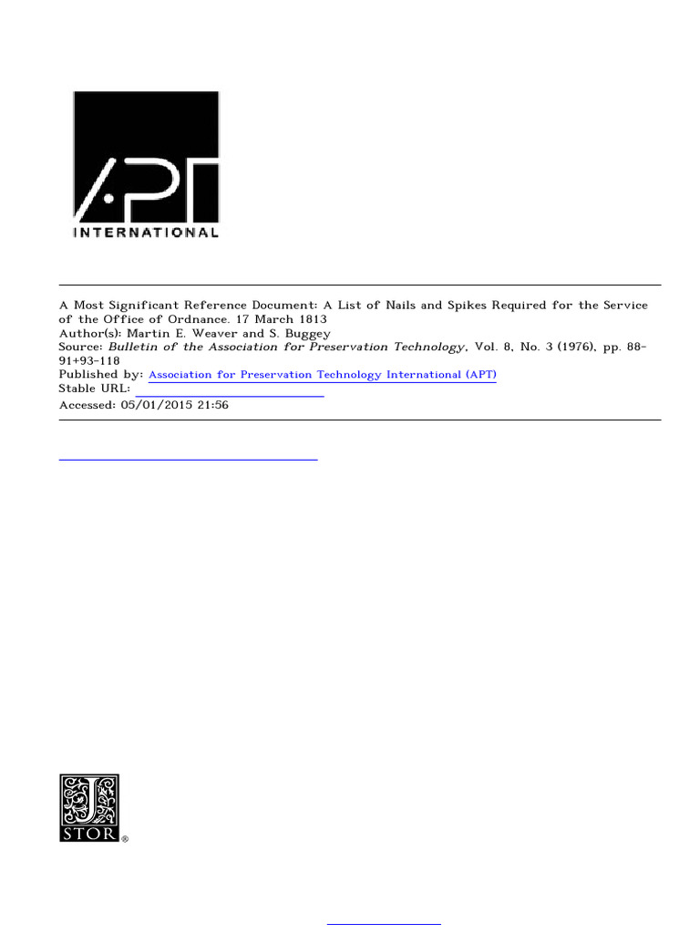 A List of Nails and Spikes Required For The Service | PDF