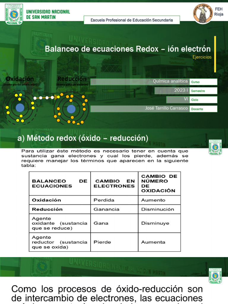 Balanceo Redox - Ión Electrón | PDF