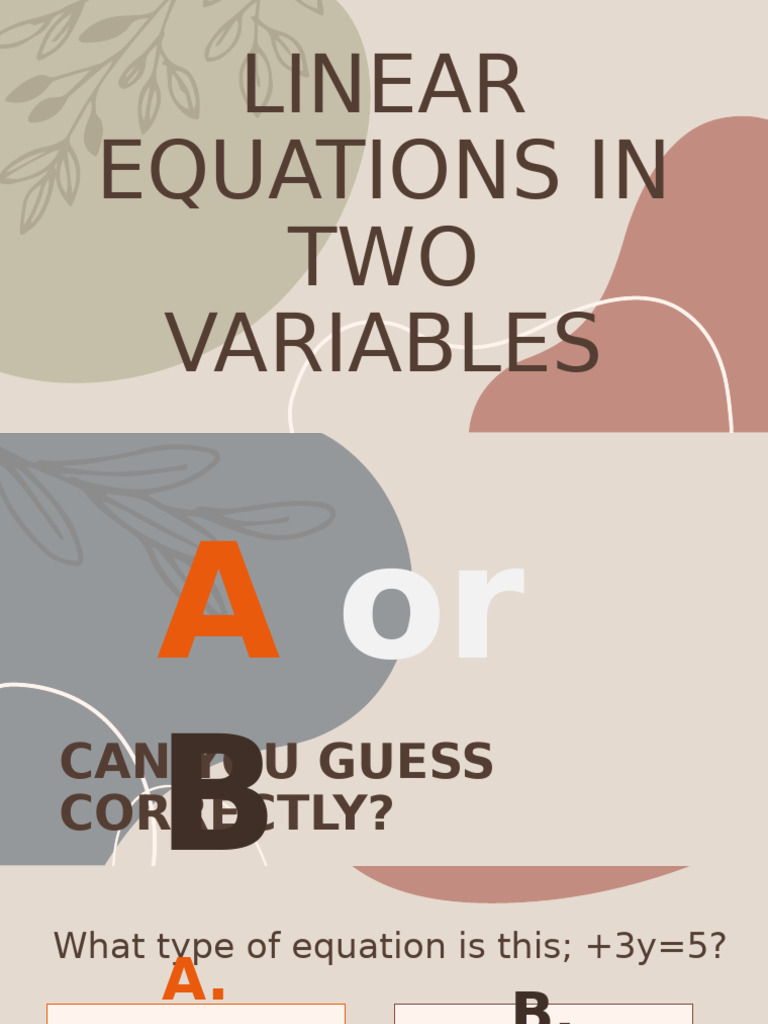 Linear Equations in TWO Variables | PDF