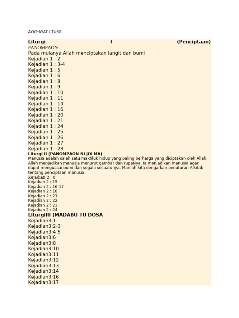Ayat-Ayat Liturgi Ama | PDF