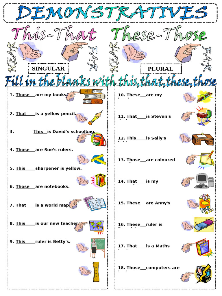 Demonstratives Activity | PDF
