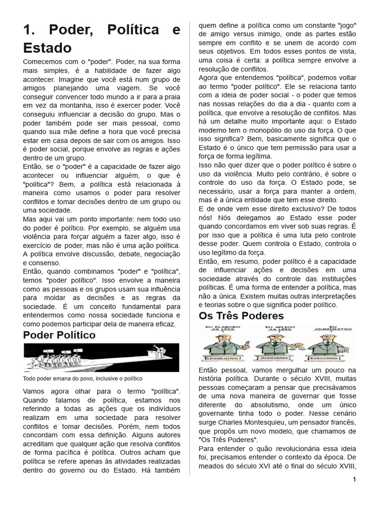 Poder e Política: Entendendo o Estado | PDF | Estado | Poder (social e ...