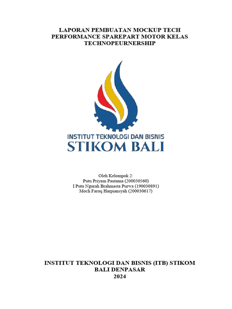 Laporan Pembuatan Mockup Tech Performance Sparepart | PDF