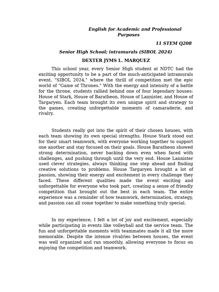 MARQUEZ, DeXTER JYMS L. English For Academic and Professional Purposes ...