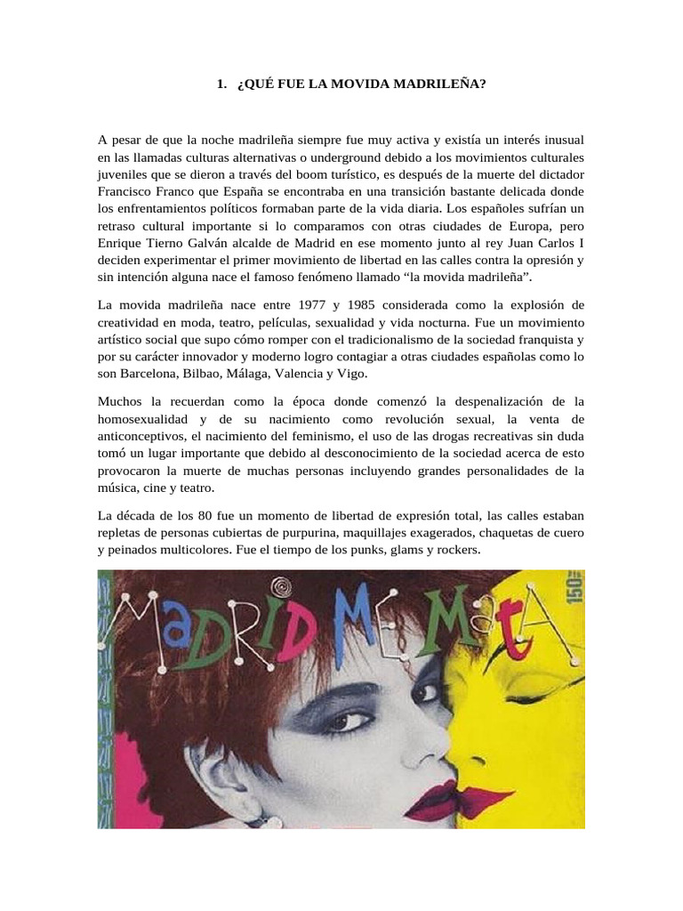 Looks de la Movida Madrileña 80s | PDF | Ropa | Madrid