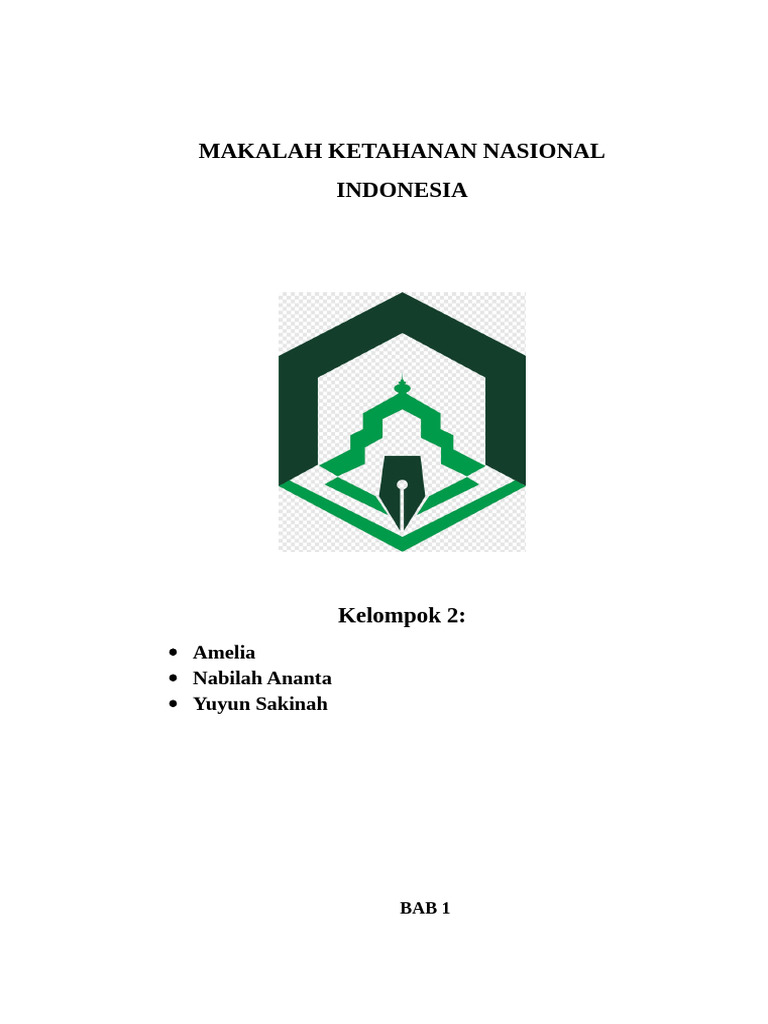 Makalah Ketahanan Nasional KLP 3 | PDF
