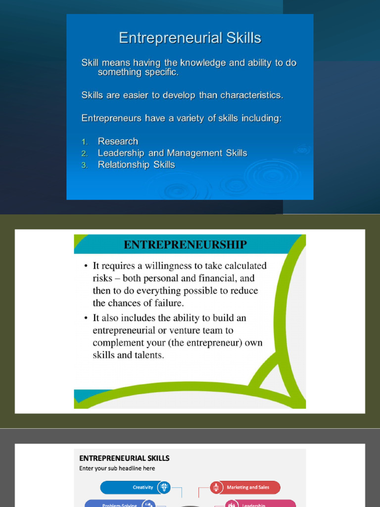 Enterpreneur Skills | PDF