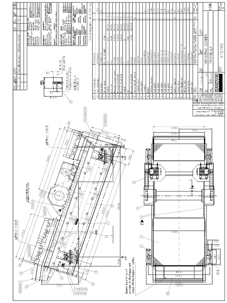 Manual de Partes Zaranda Sandvik Xt5795 Mso1850d | PDF