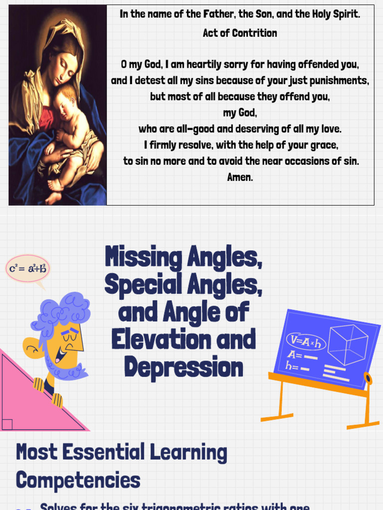 Q4 Math 9 W3 - Special Angles and Angle of Elevation and Depression | PDF | Trigonometric ...