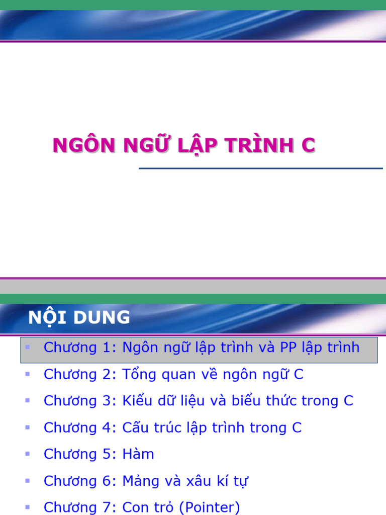 Bai Giang NNLT - C - c1 - c4 | PDF