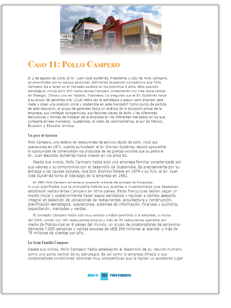 Caso 11 - Pollo Campero | PDF