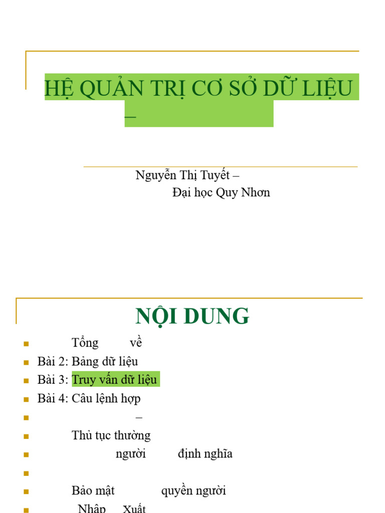 Bài giảng SQL | PDF