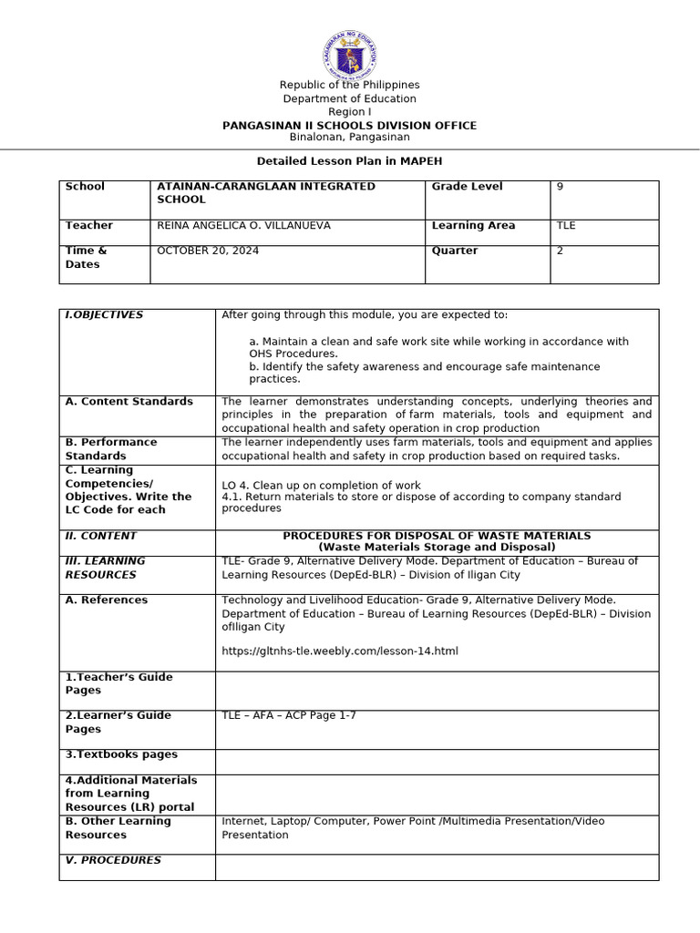 Quarter 2 G9 Week 4 (Day 1) | PDF | Waste Management | Waste
