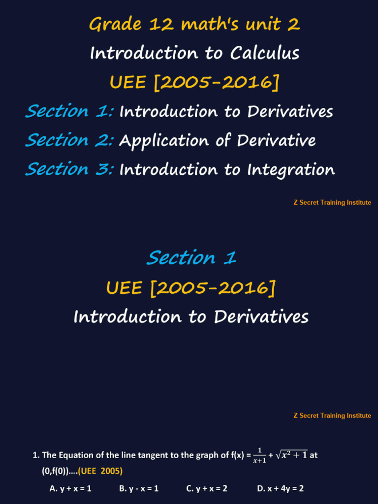 Grade 12 Maths Unit 2 UEE 2005-2016 | PDF