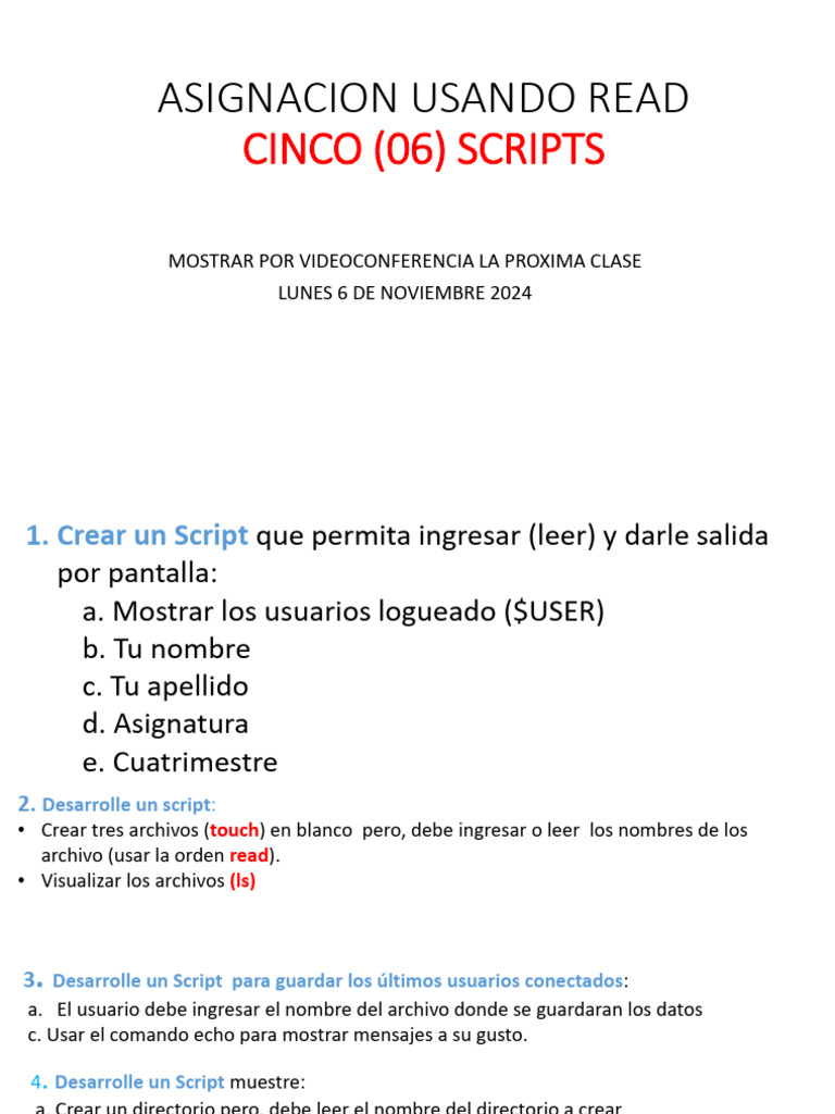 TAREA de Los 6 Scripts | PDF