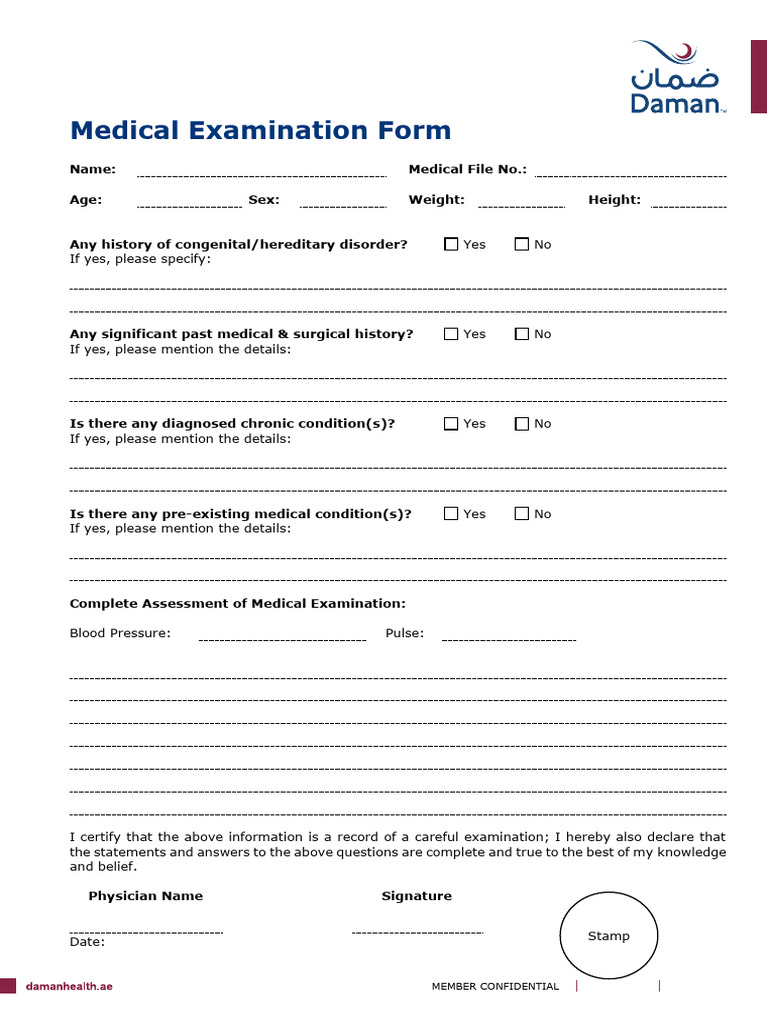 Medical Examination Form-2 | PDF
