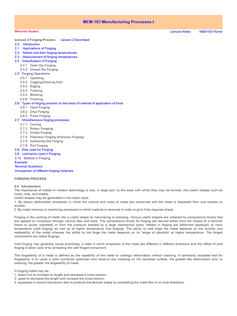 Forging Manufacturing Process 2 | PDF | Forging | Building Engineering