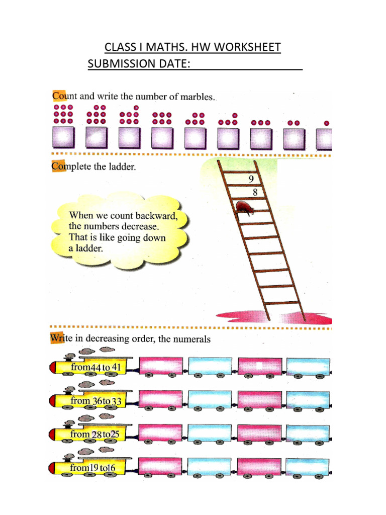 CBSE Class 1 Maths Practice Worksheetss (104) - Count | PDF