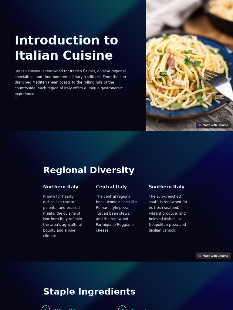 Introduction To Italian Cuisine | PDF | Italian Cuisine | Pasta