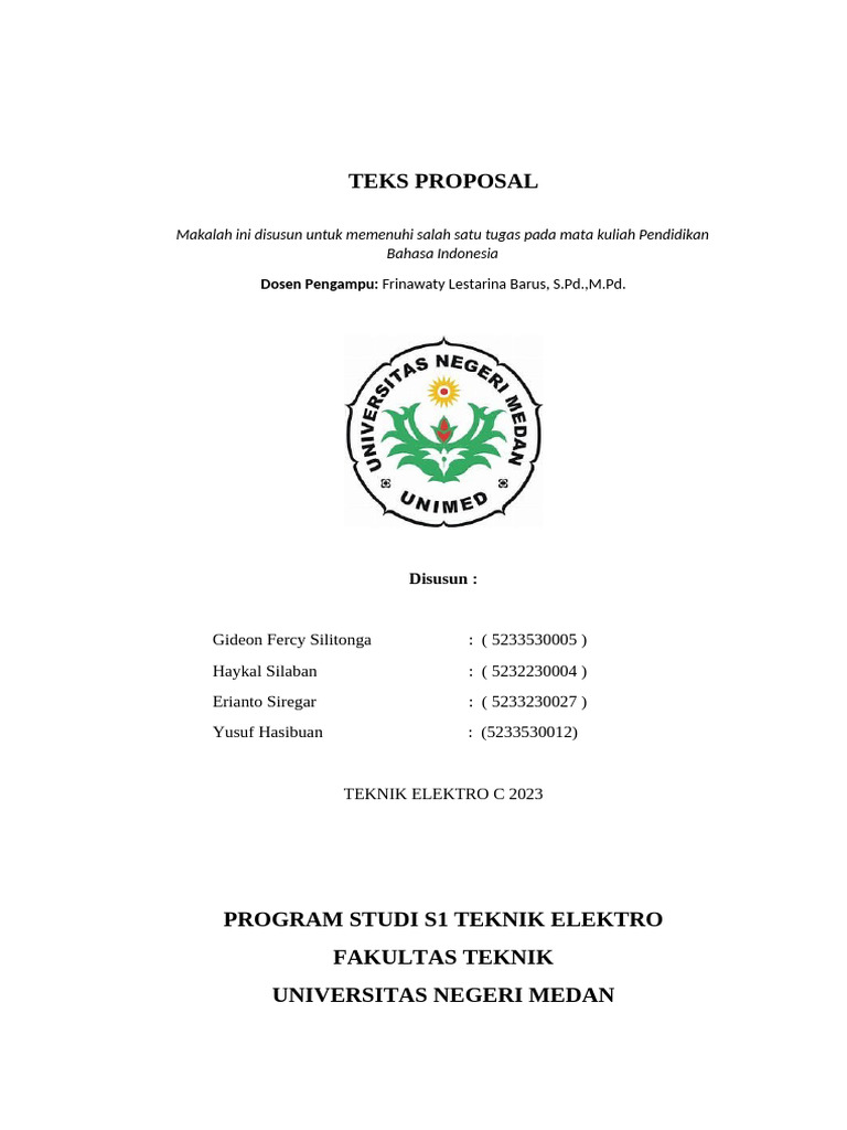Teks Proposal Kel Iv - Pendidikan Bahasa Indonesia | PDF