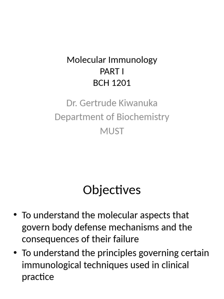 Molecular Immunology BCH 1201 | PDF | Immune System | Antibody