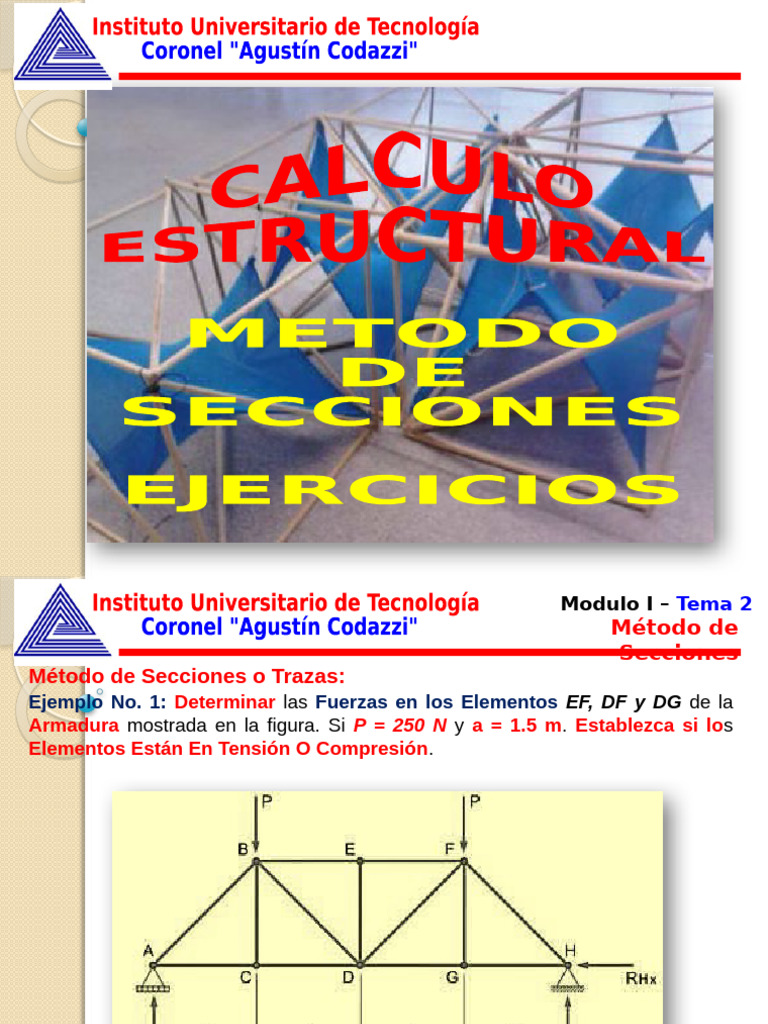 Calculo Estructural - Tema 1 - Metodo de Secciones o Trazas - Ejercicios Resueltos | PDF ...