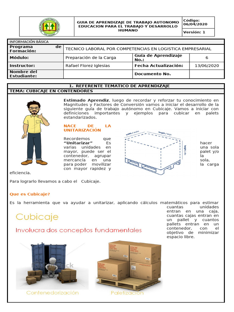 Guiaaprendizaje Cubicaje Contenedoresv 1 | PDF