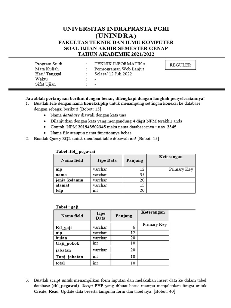 UAS Web Lanjut Reg | PDF