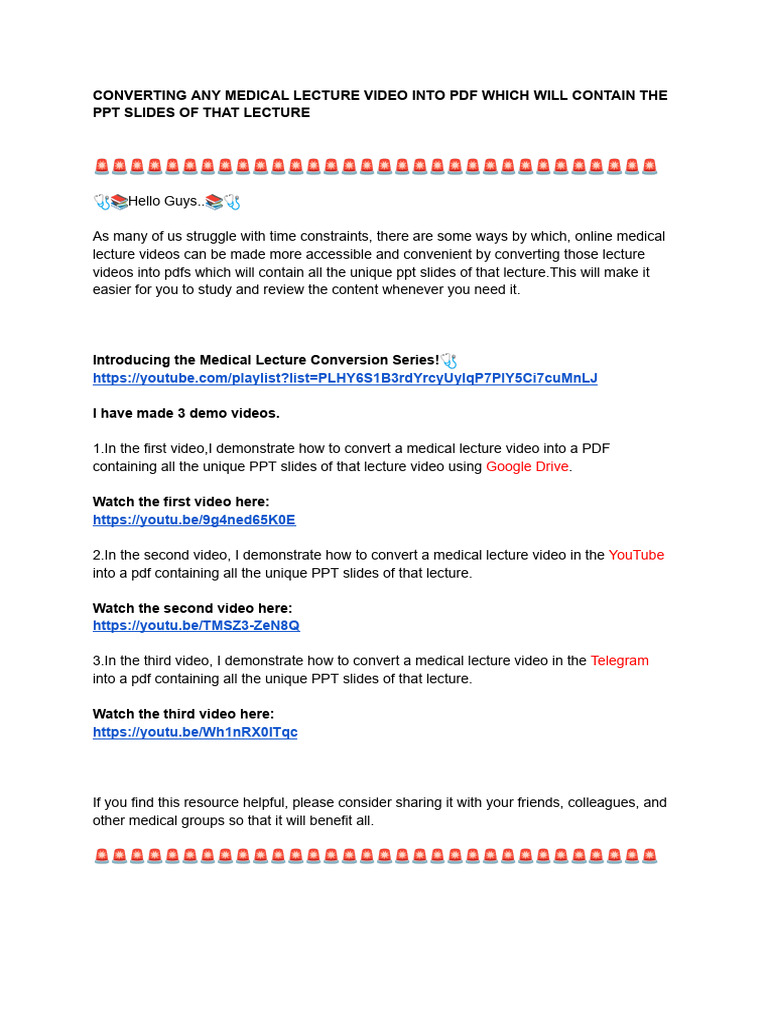 Convert Lecture Video To PDF | PDF