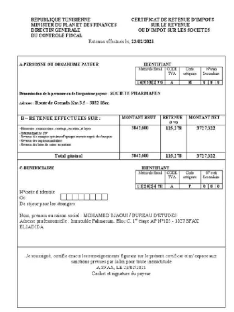 Certificats Des Retenues 10 | PDF