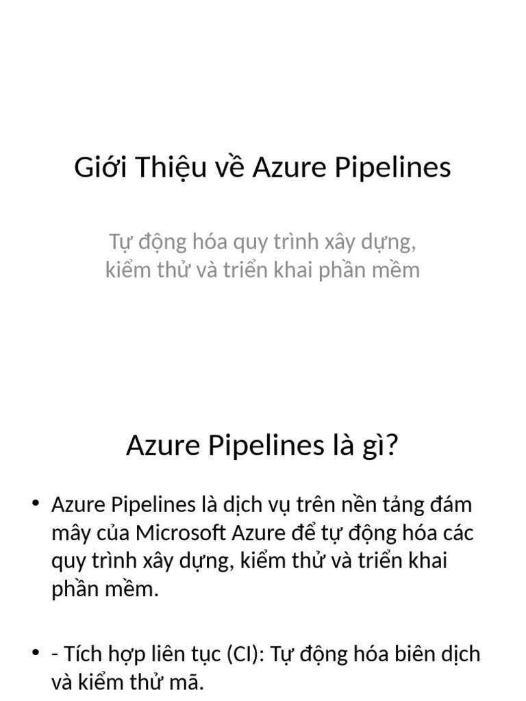 Azure Pipelines Introduction | PDF