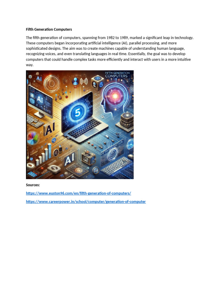 Fifth Generation Computers | PDF