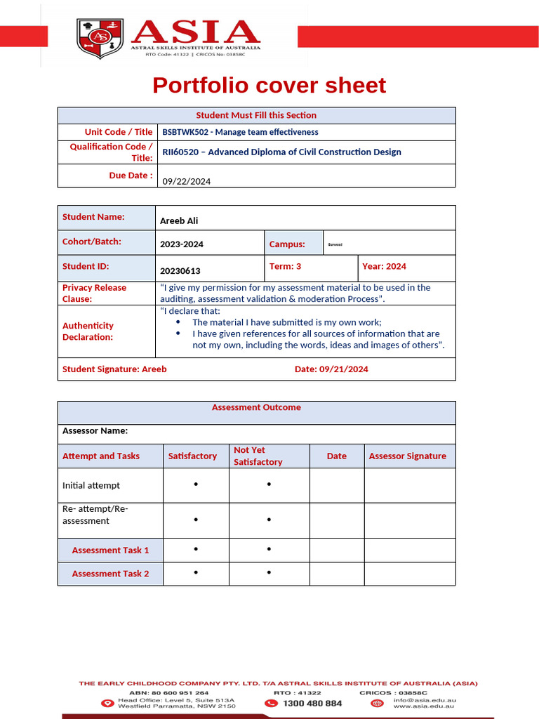 BSBTWK502 Project Portfolio (Task 2) | PDF | Goal | Brainstorming