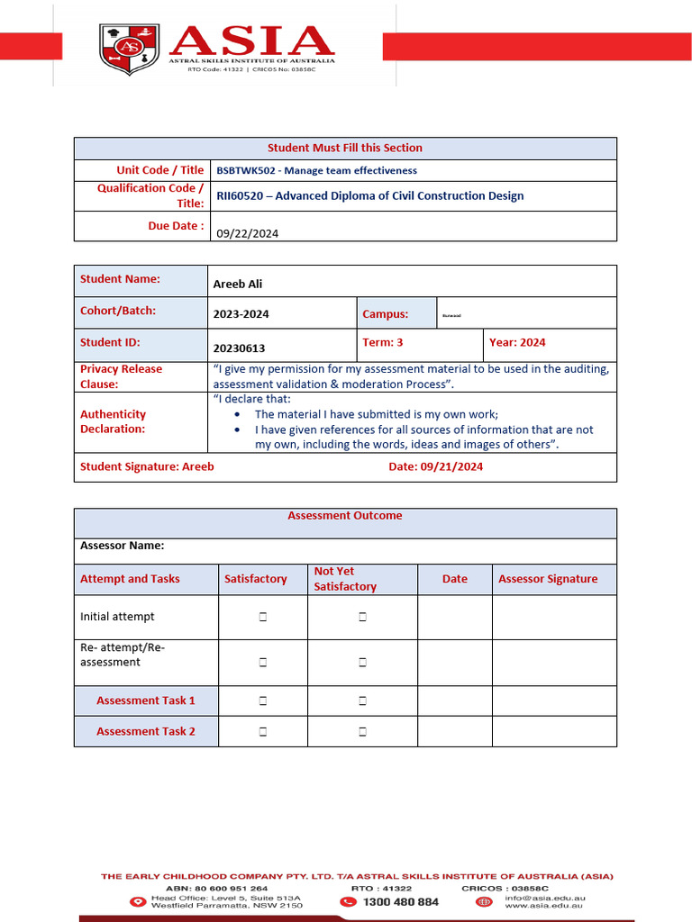 BSBTWK502 Project Portfolio (Task 2) | PDF | Goal | Performance Indicator BSBTWK502 Project Portfolio (Task 2) | PDF | Goal | Performance Indicator