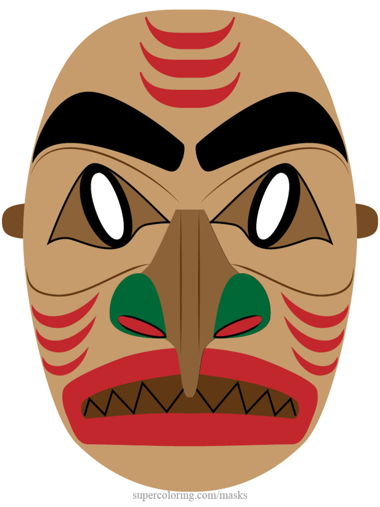 Aboriginal Mask Colored Template Paper Craft | PDF