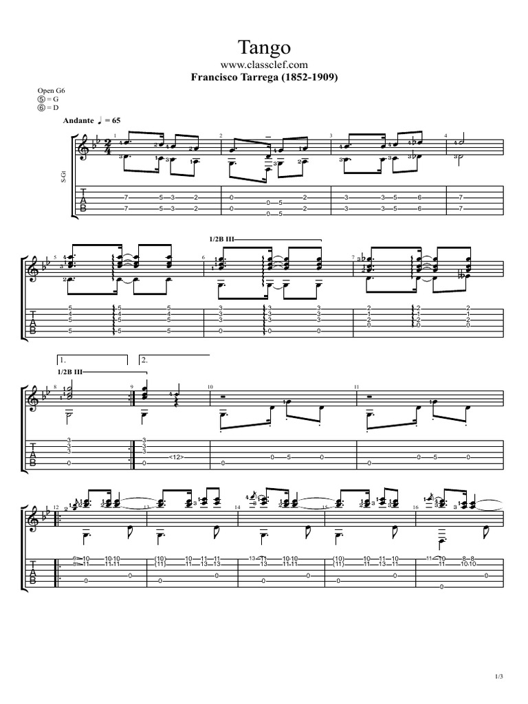 Tango by Francisco Tarrega | PDF