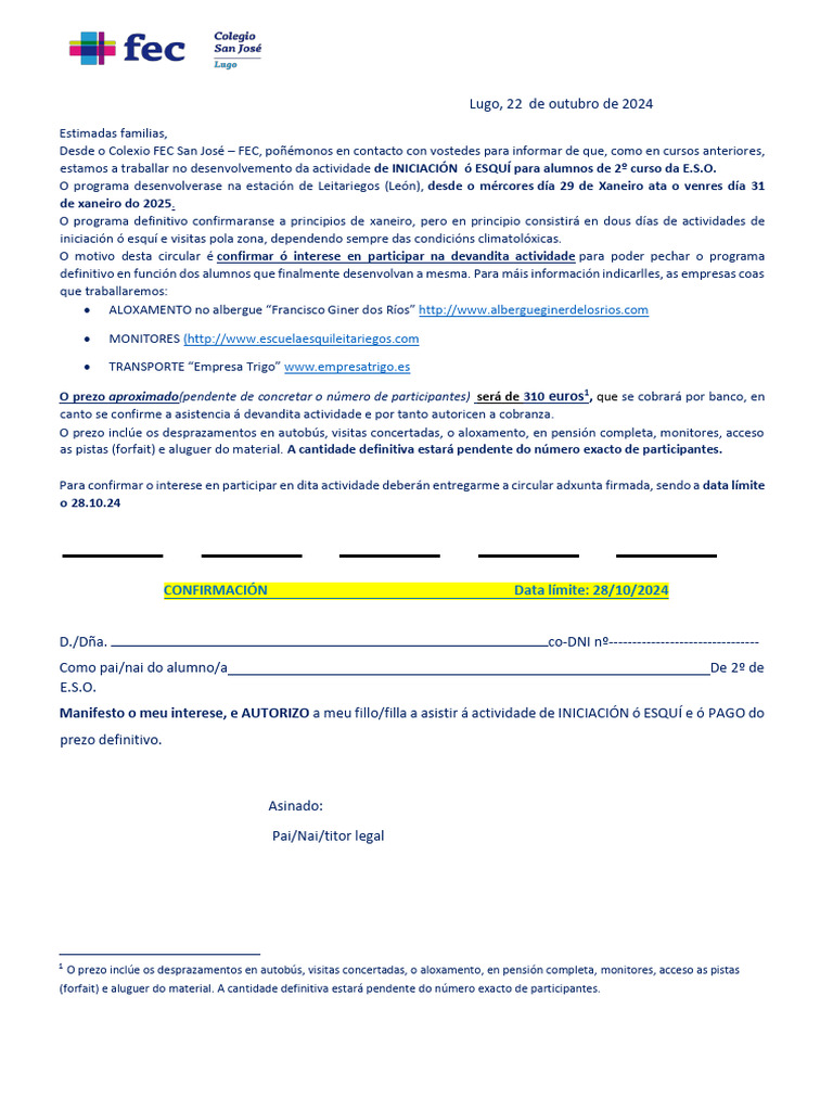 Circular Excursión 1 | PDF