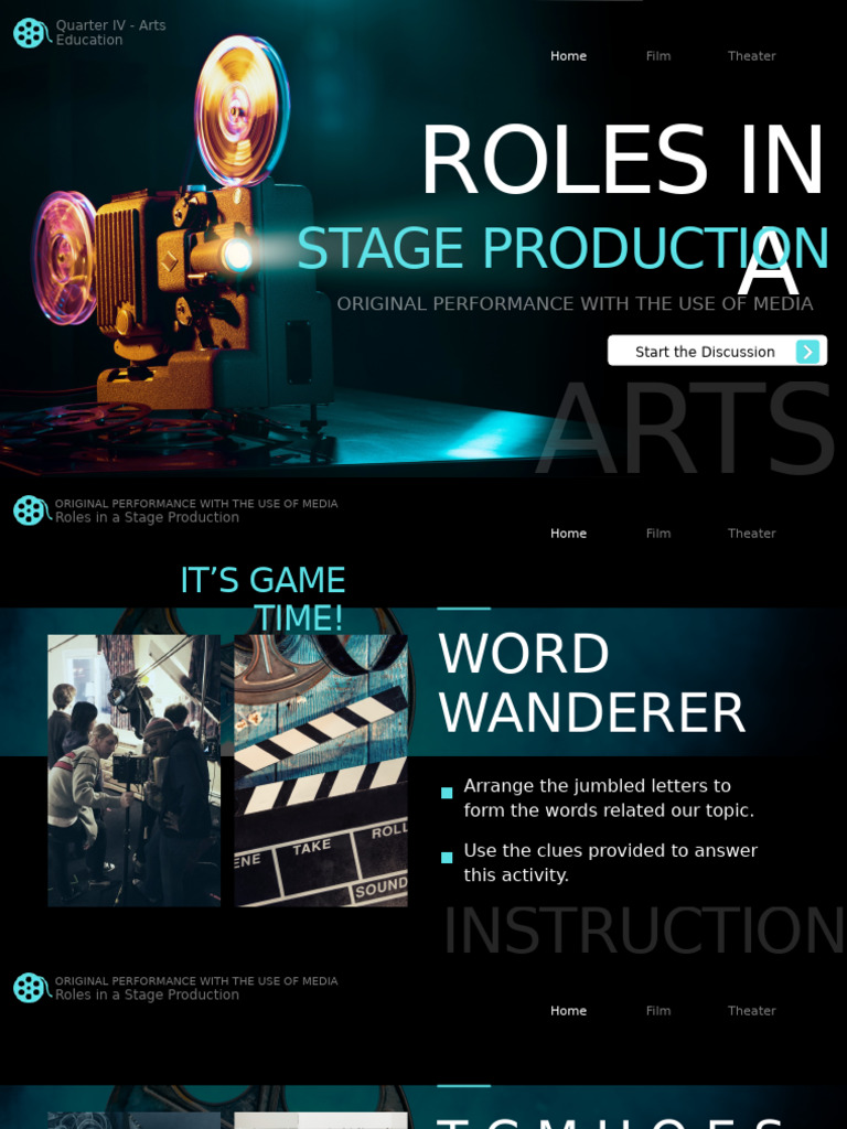 Roles in A Stage Production | PDF | Play (Theatre) | Theatre