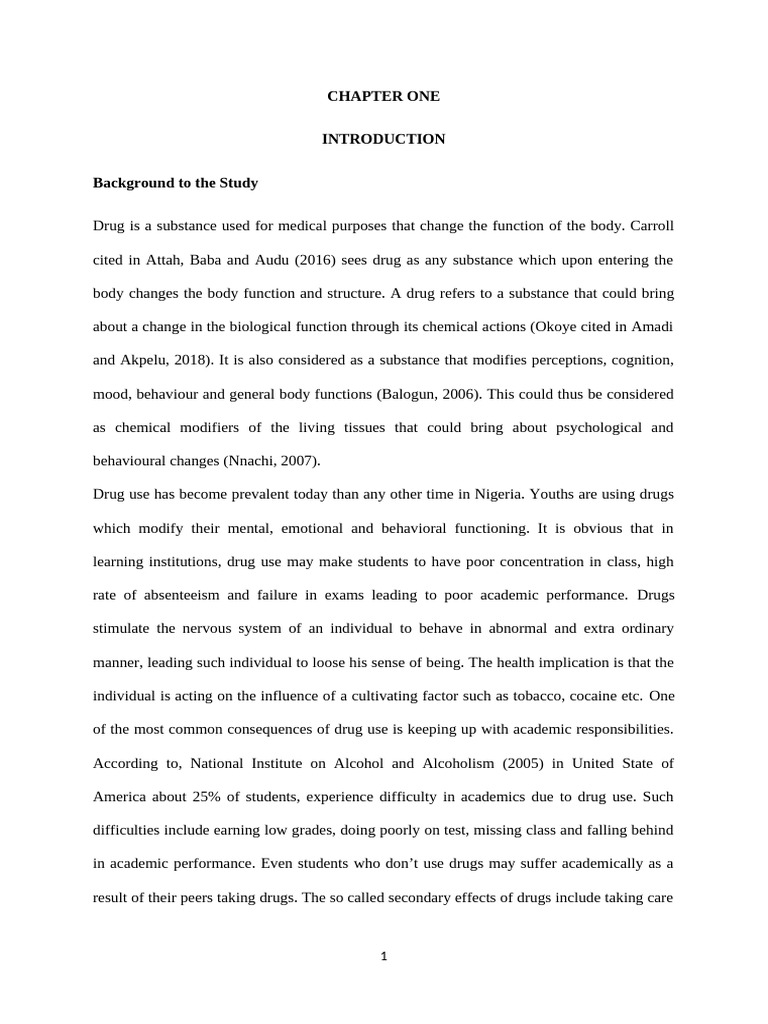 Dickson Nursing MSC Project1 | PDF | Substance Abuse | Substance Dependence