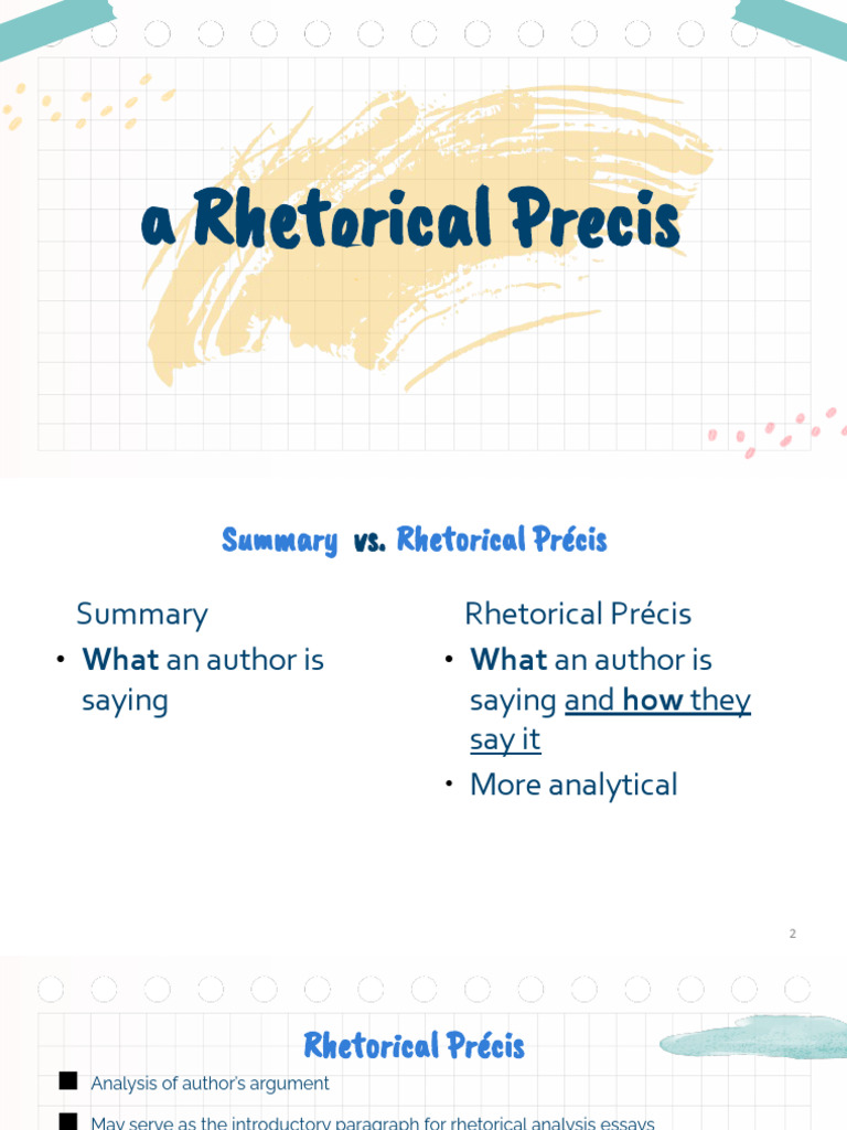Rhetorical Precis Instruction AK | PDF